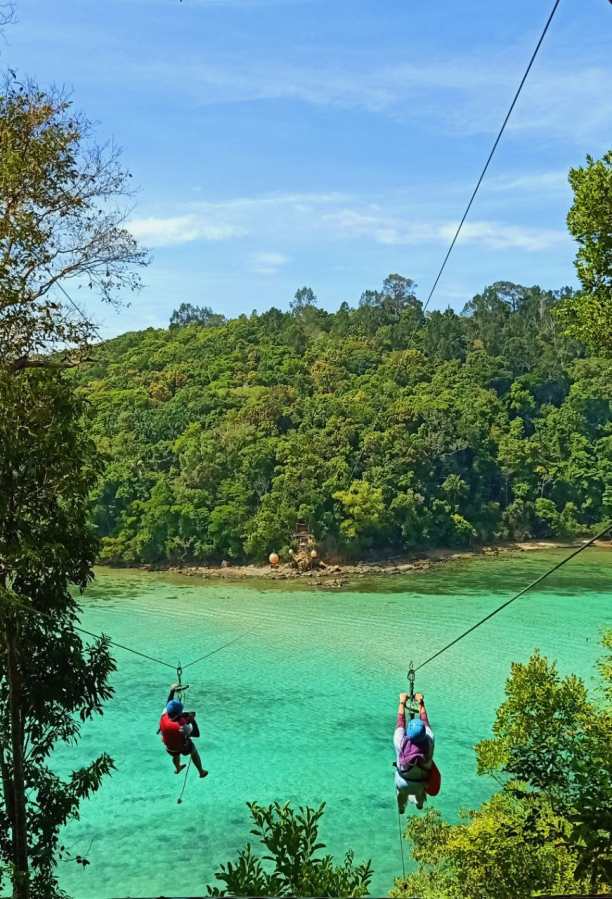 KOTA KINABALU 3.0 : CORAL ZIPLINE PULAU GAYA-SAPI : TAMAN LAUT TUNKU ...